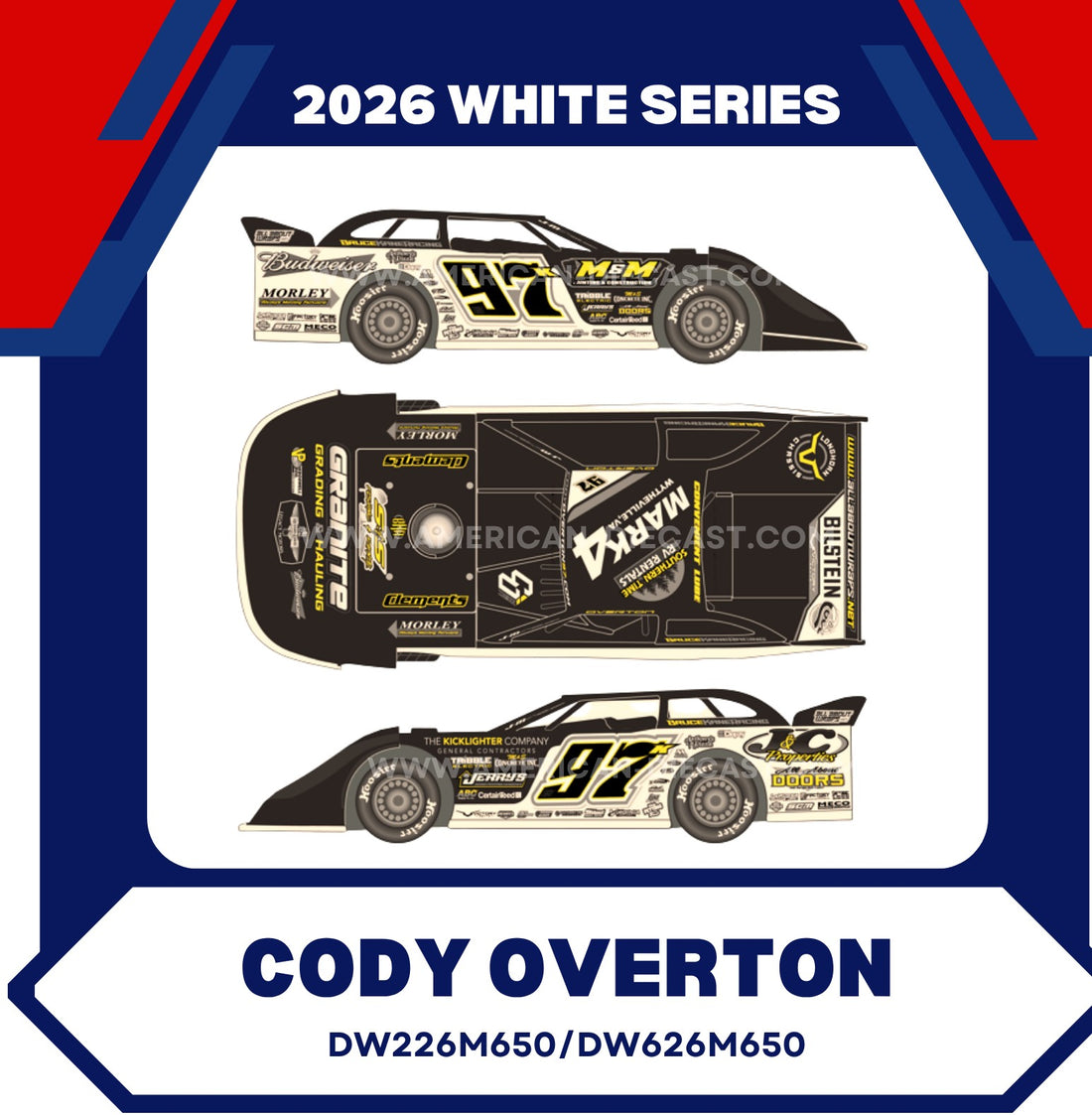 Cody Overton 2026 ADC Dirt Late Model 1/64 Diecast Car DW626M650 – Dirt ...